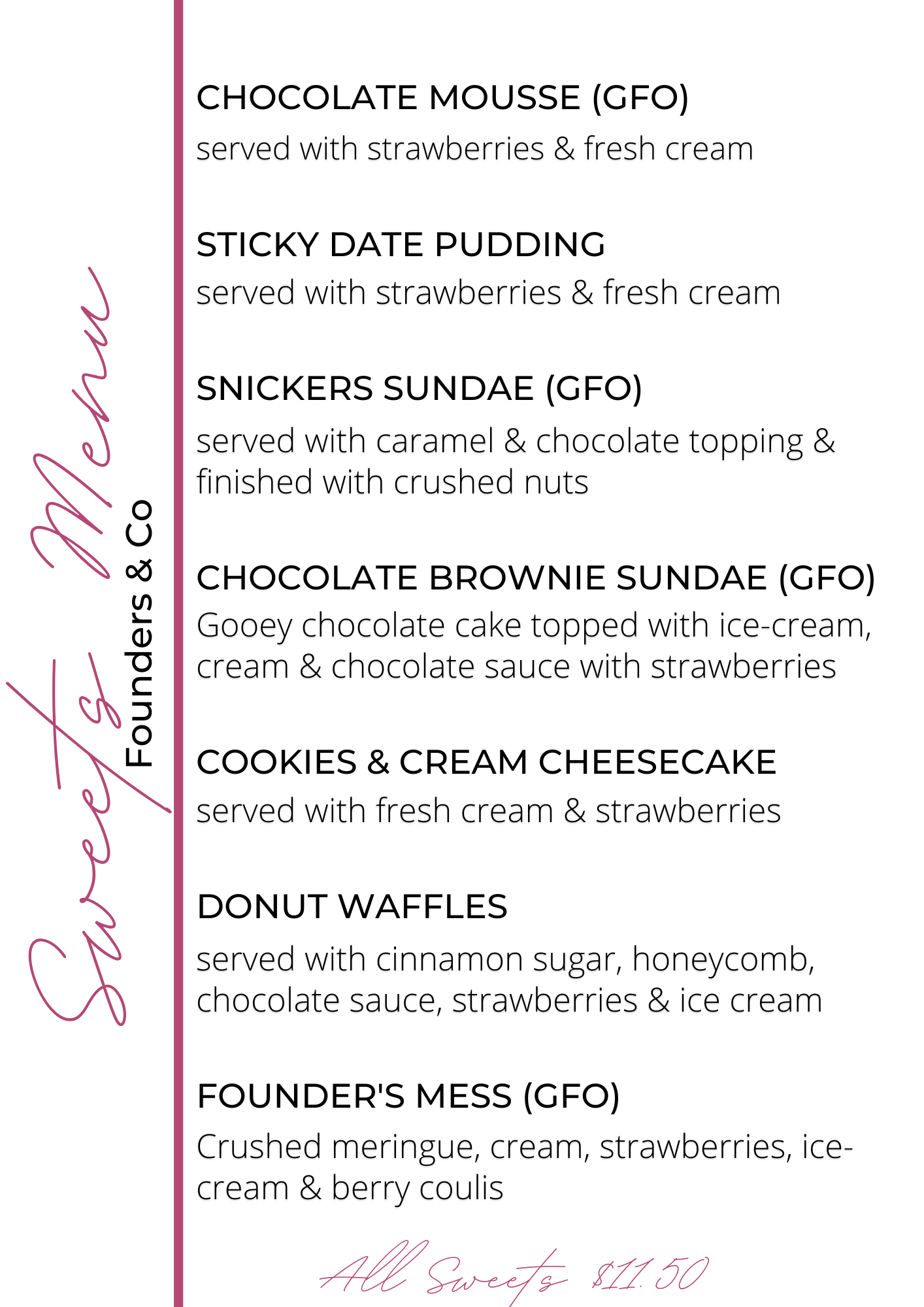 Menus - Founders & Co | Family friendly contemporary Australian ...